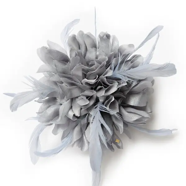 HELENA SIMON Dahlia Floral Brooch - Silver