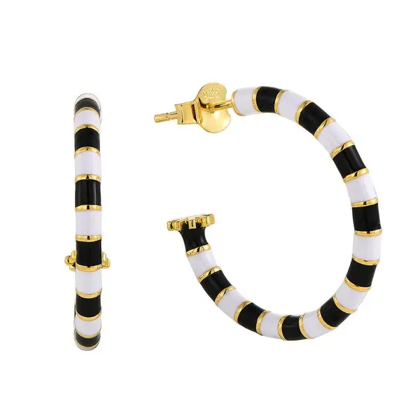 PINNOLE Black / White Gold Black & White Earrings - Black/white