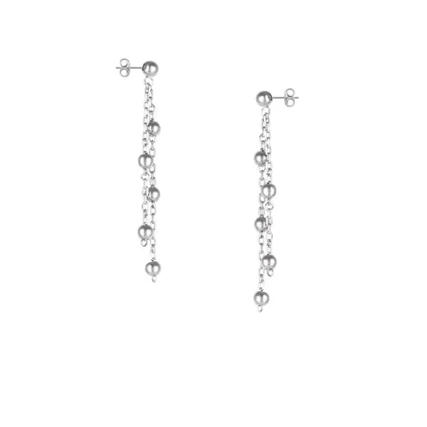 SPERO LONDON Dorica Sterling Multi Bead Drop Earring - Silver