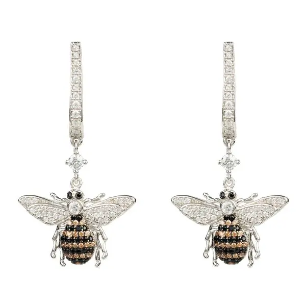 LATELITA Honey Bee Drop Earrings - Silver