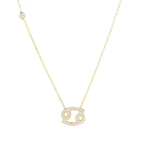 LATELITA Zodiac Star Sign Pendant Necklace Gold Cancer - White/gold