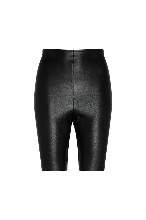 Commando Faux Leather Control Smoothing Bike Short, Slg30 - Black