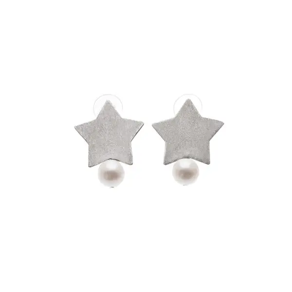SILVER MOON Pearl Sterling Earrings – Nova - Silver