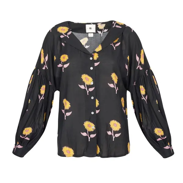 EM & SHI Sunflower Collared Top
