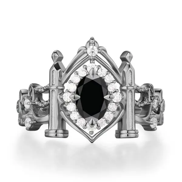 AZURA JEWELRY NEW YORK Sanctum Of Shadows Onyx Ring Gold Vermeil - Black