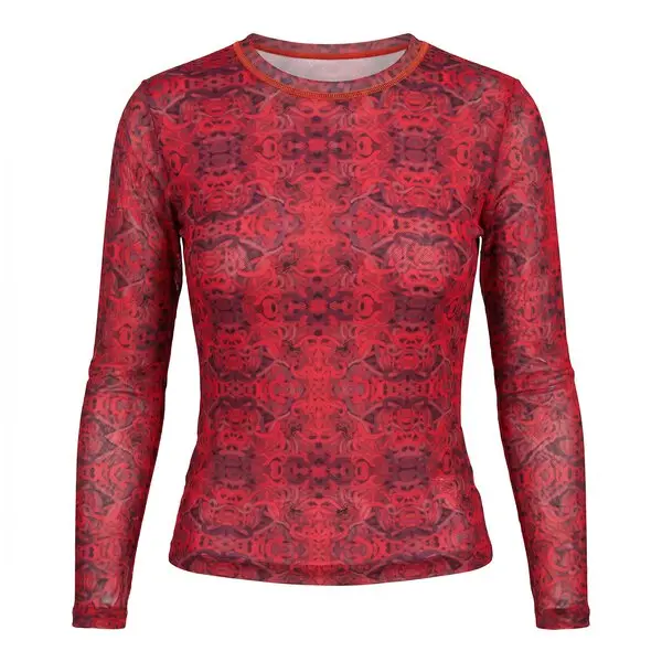 JANARA JONES Snakes Print Mesh Tsara Top