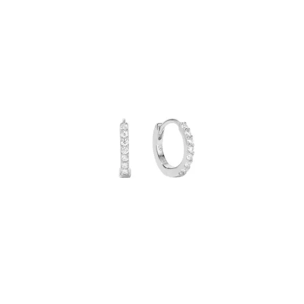 VANCHI Kiki Crystal Huggie Earrings - Silver
