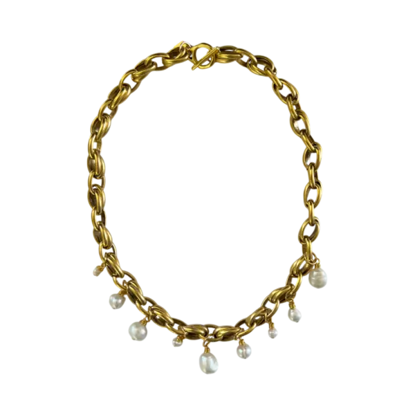 SCCOLLECTION Bari Pearl Charm Necklace - Gold