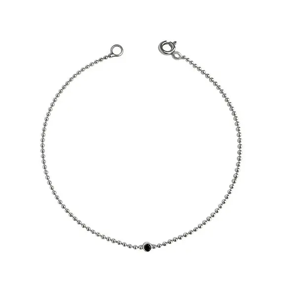 TORY LONG Black / Silver Zodi Black Diamond Silver Bracelet - Black/silver