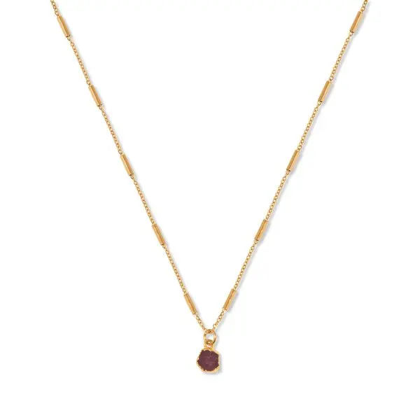 A WEATHERED PENNY Garnet Necklace - Gold