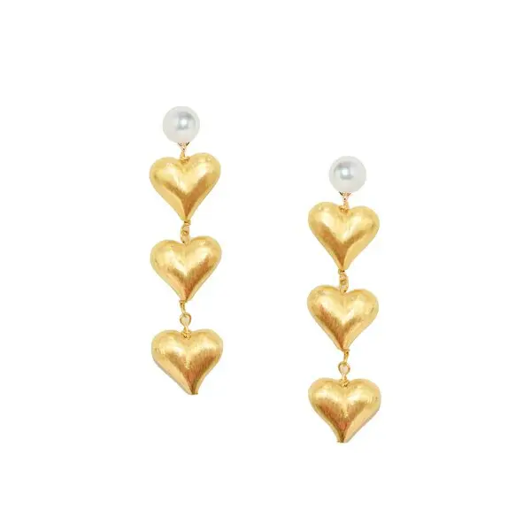 ADRIANA PAPPAS DESIGNS Heart Of Gold Earrings - Yellow