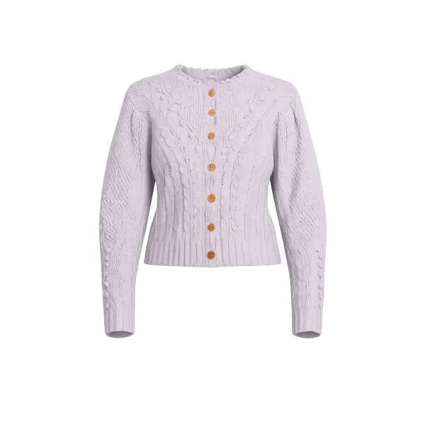 TANTRA SPAIN SL Neutrals Crochet Knit Jacket With Pom-pom And Flower Details Grey - Gray