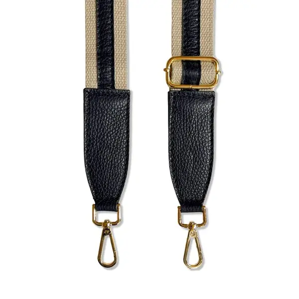 APATCHY LONDON Leather And Canvas Strap - Black