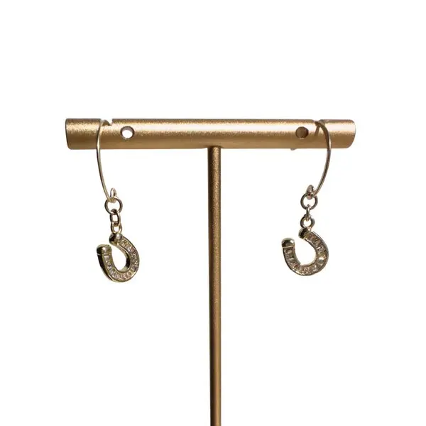 RACHEL NATHAN Round Hook & Baguette Horseshoe Earrings - Gold