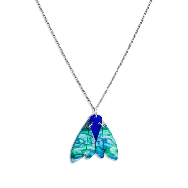 TOOLALLY Gossamer Pendant Necklace & Green Lava - Blue