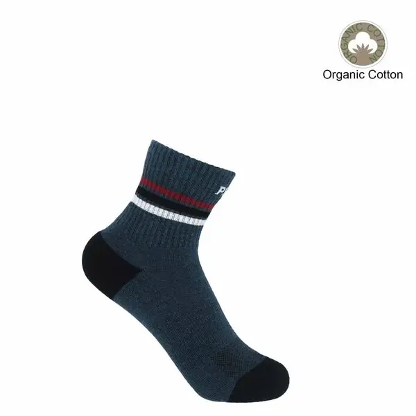 PEPER HAROW - MADE IN ENGLAND Quarter Crew Organic Sport Socks – Navy - Blue