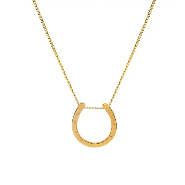 KATIE MULLALLY Horseshoe Pendant & Chain In Plated - Gold