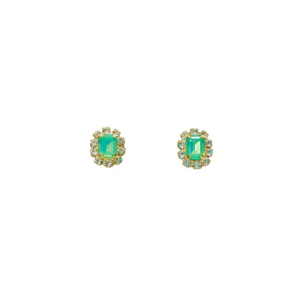 THE PINK REEF Petite Stud In Opal - Green