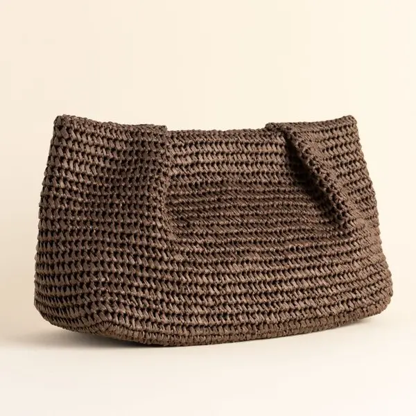 HAMEL ATELIER Handmade Raffia Clutch Bag - Brown