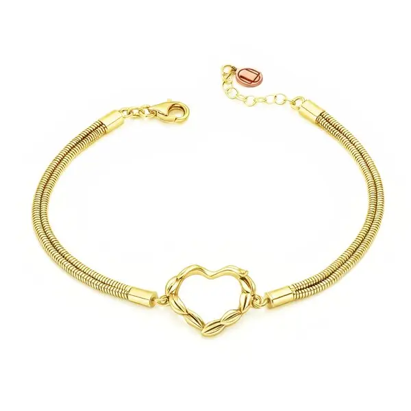 UNALOE Be Love Heart Bracelet In Vermeil – Handmade Italian Leaf-inspired Love Jewelry - Gold