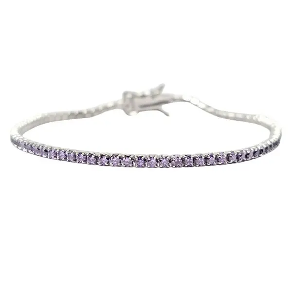 HARFI Alexandrite Gemstone Sterling Tennis Bracelet - Silver