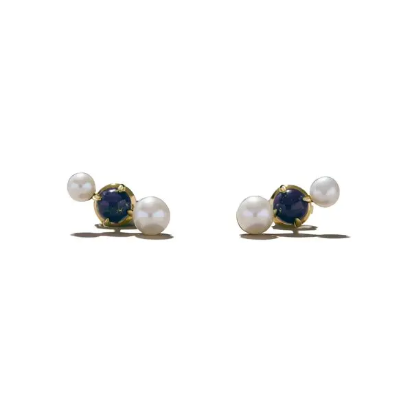 ONI Pearl & Lapis Cluster Tri-studs - Gold