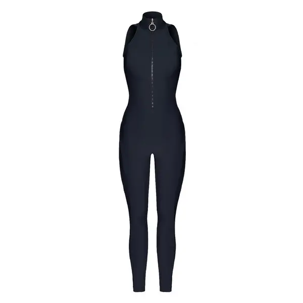 MONOSUIT Sleeveless High Neck Zip Up Bodysuit Americana - Black