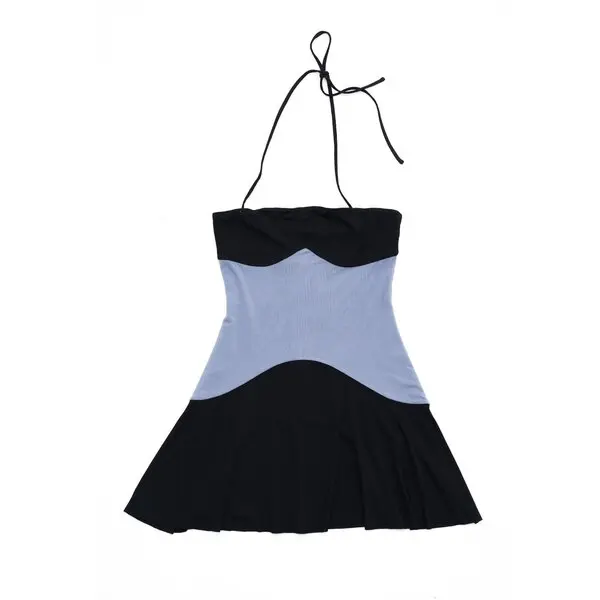 BELKYS STUDIO Black / Blue Lola Mini Contour Dress - Black/blue