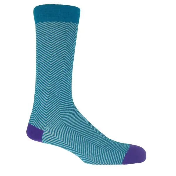 PEPER HAROW - MADE IN ENGLAND Lux Taylor Socks – Marine - Blue