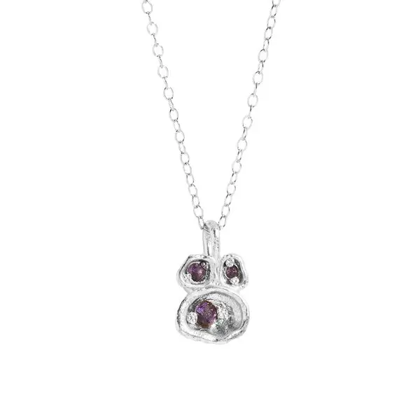 CLAIRE HILL DESIGNS Amethyst Lichen Pendant Necklace - Silver