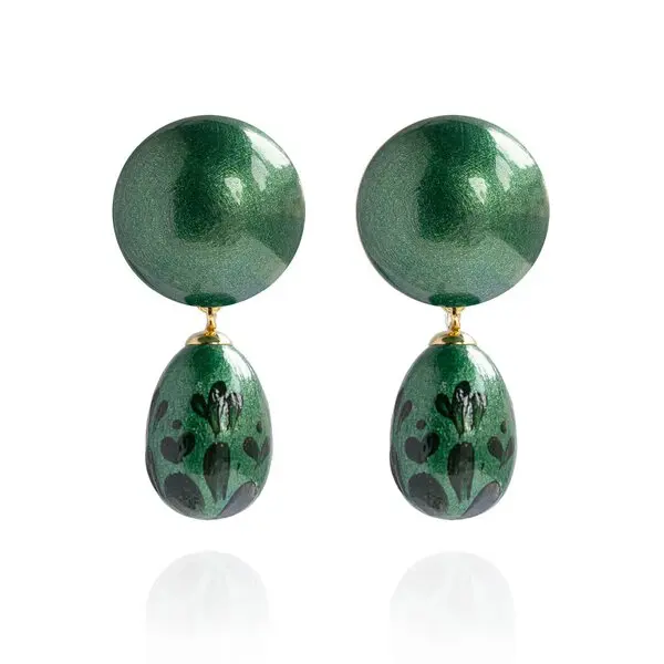 SAULE LABEL Calista Earrings In Temple Jade - Green
