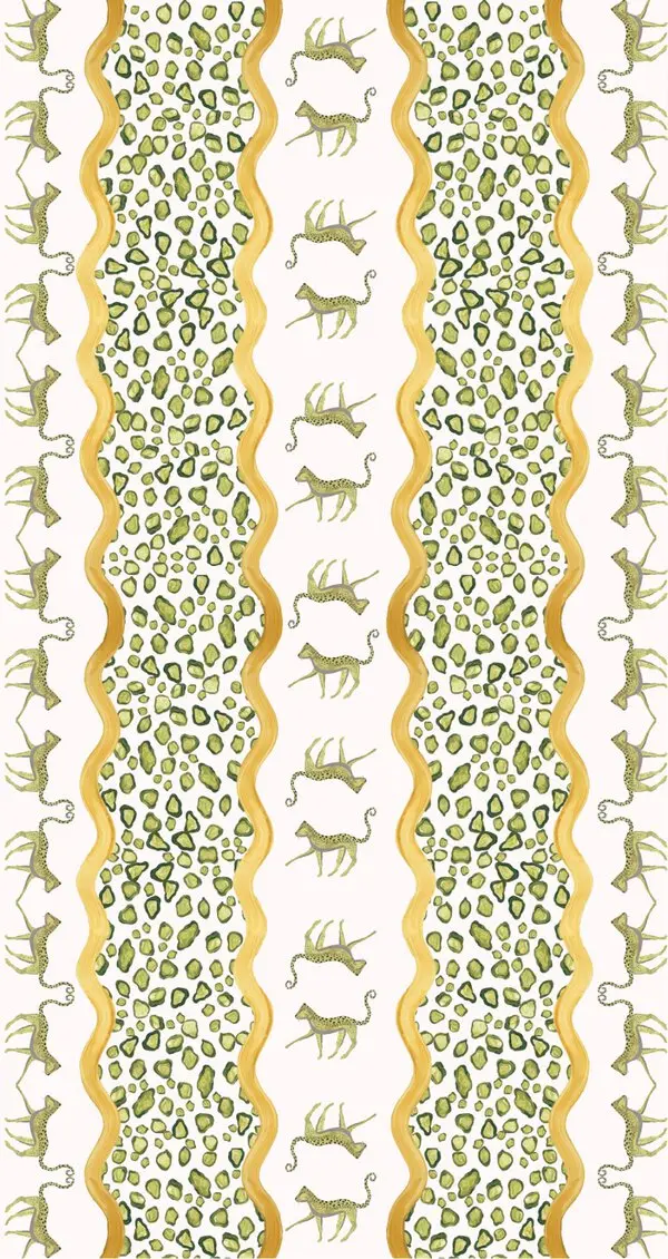 BELL HUTLEY Leopard Print Table Linen - Green