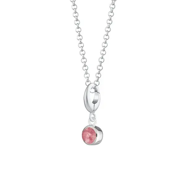 LILY CHARMED Sterling October Birthstone Charm Necklace Pink Tourmaline - Silver