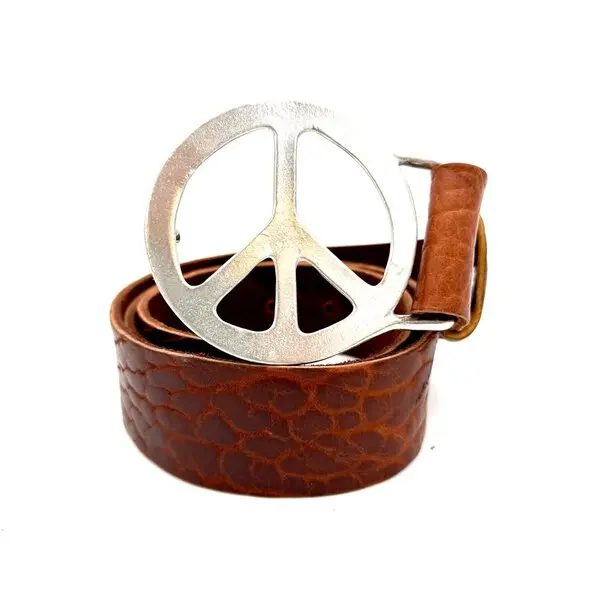 LYNN TALLERICO Peace Belt In Pewter- Whiskey Small Medium - Brown