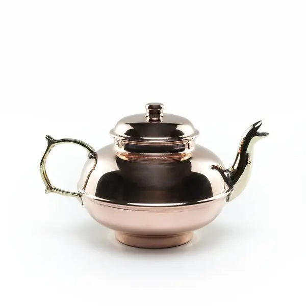 ANATOLIACRAFT Neutrals Pure Copper Herbal Teapot With Brass Handle - Brown