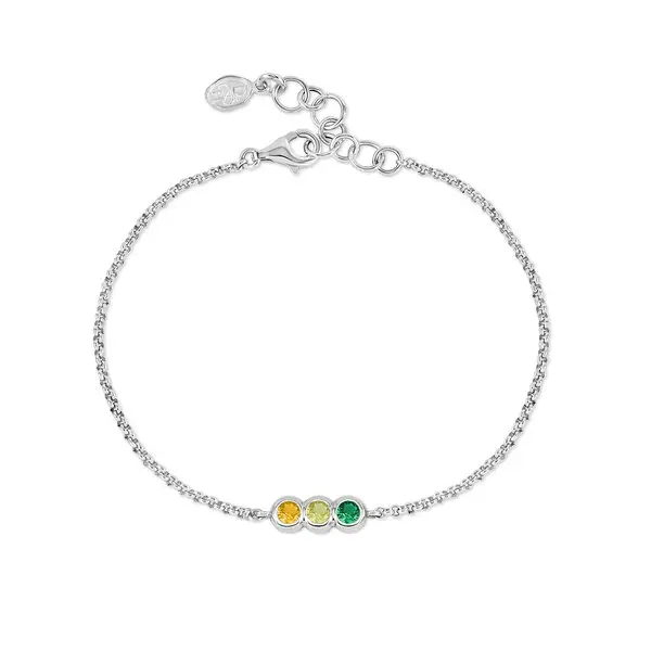 DOWER & HALL Greens Tutti Frutti Chain Bracelet In Sterling - Silver