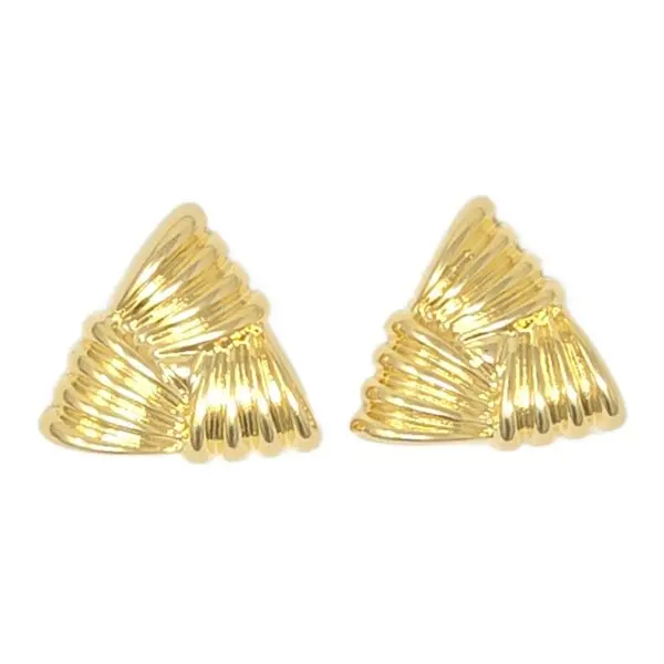 HARFI Large Plated Textured Triangle Earrings