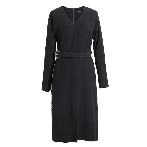 SMART AND JOY Bat Sleeves And V-neck Dress - Black