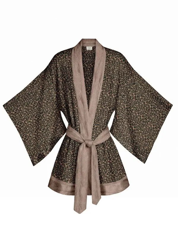 ARTEMIS MUSE One Of A Kind Recyled Sari Kimono Six - Black