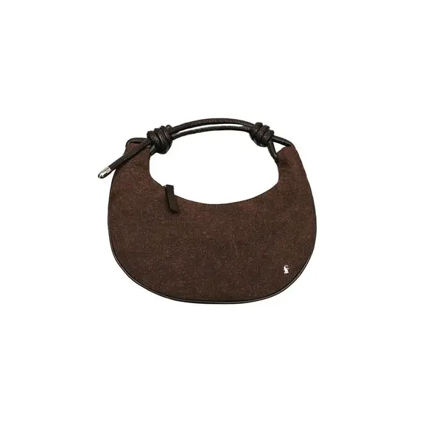 SUUD COLLECTION Dark Rope Knot Detail Suede Bag