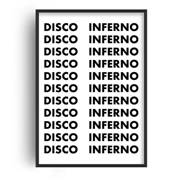 FANCLUB Disco Inferno Retro Music Giclée Art Print - Black