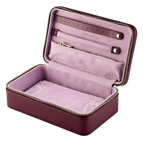 Wolf Liberty Medium Jewellery Zip Case Burgundy - Red