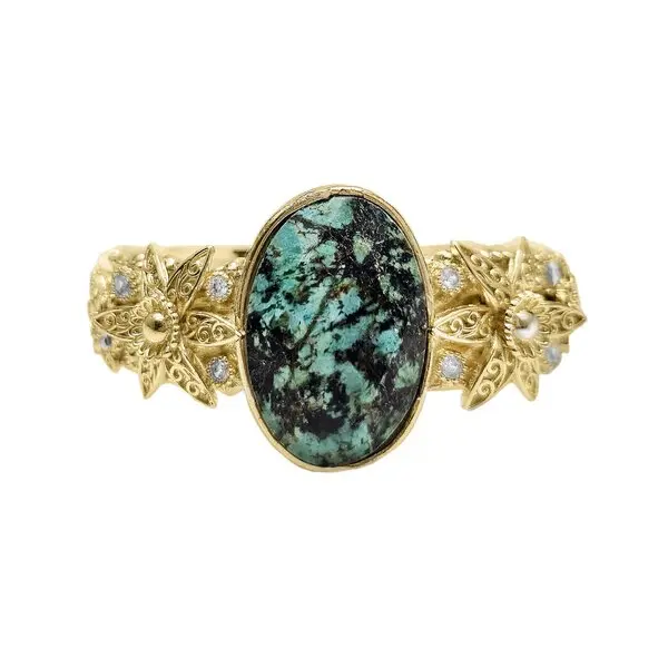 FARRA African Turquoise Stone Bangle