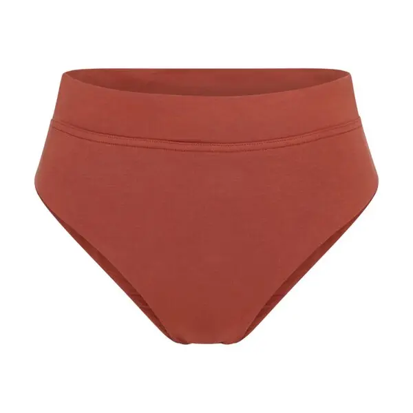SOLPARDUS Brown / Red Thea Terracotta Bamboo Bikini Bottoms - Brown/red