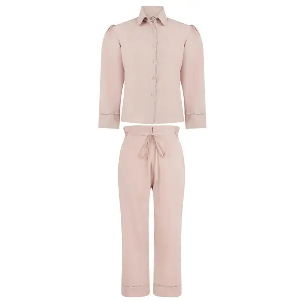 LISA THE LABEL Bow Belle Pyjama Top And Pants Set - Pink