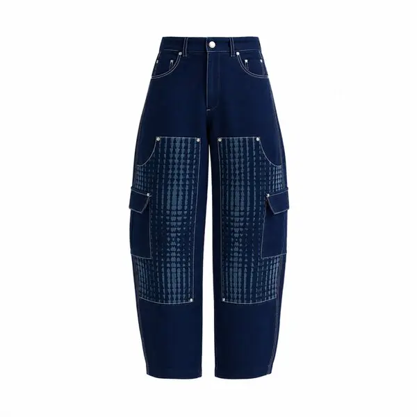 LUROQ LONDON Graphic Panel Field Trousers - Blue