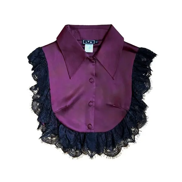 L2R THE LABEL Burgundy Satin Amal Top - Red