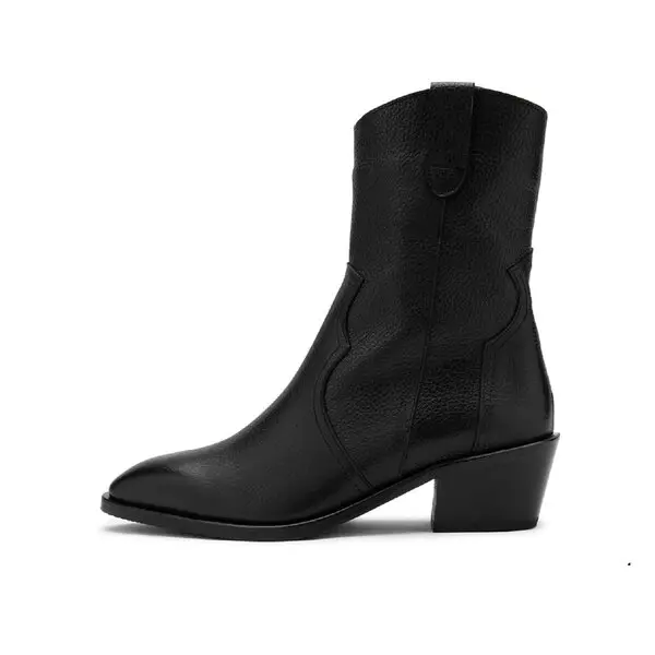 ILVI Gracias Floater Leather Heeled Boot - Black
