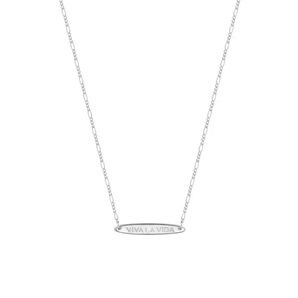 VANCHI Viva La Vida Bar Chain Necklace - Silver