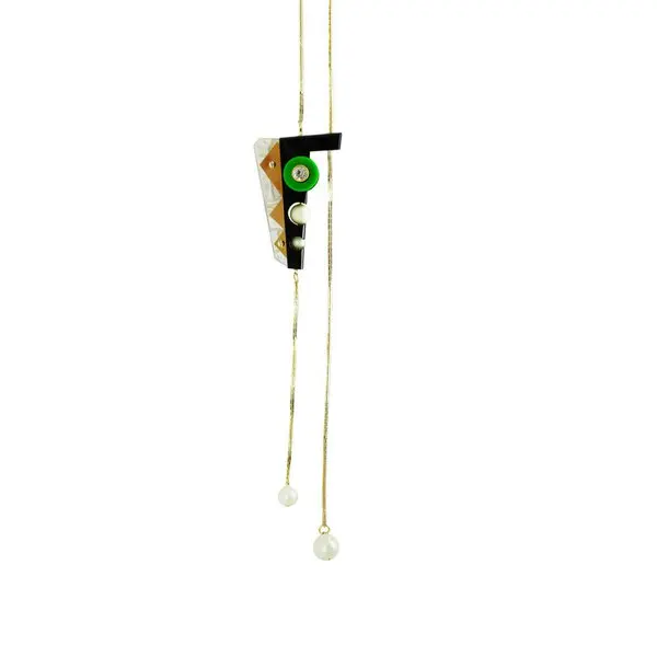 GISSA BICALHO Handmade Acrylic Necklace Inti /nacre - Yellow
